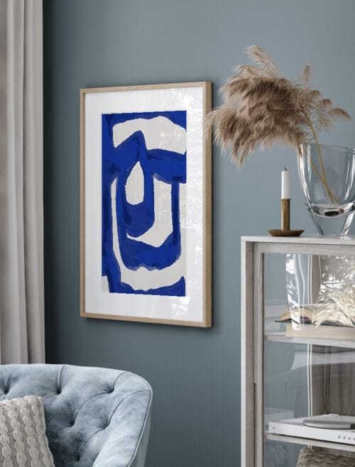 Blue Shapes Poster – Your Polka Dots